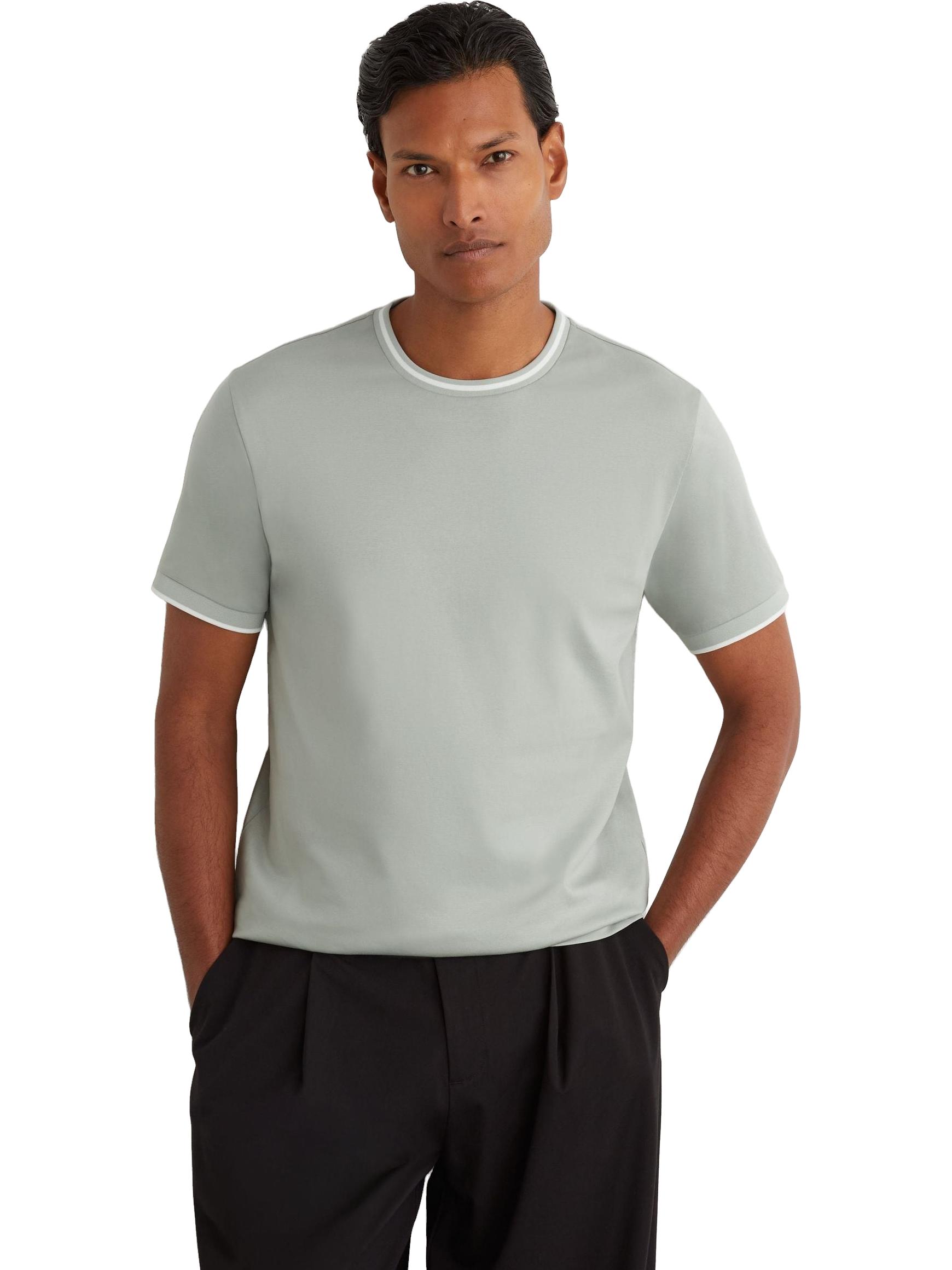 REISS ainsley air-water cotton tipped tailored-fit t-shirt